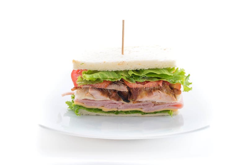 Sandwich on White Background Stock Image - Image of healthy, gourmet ...
