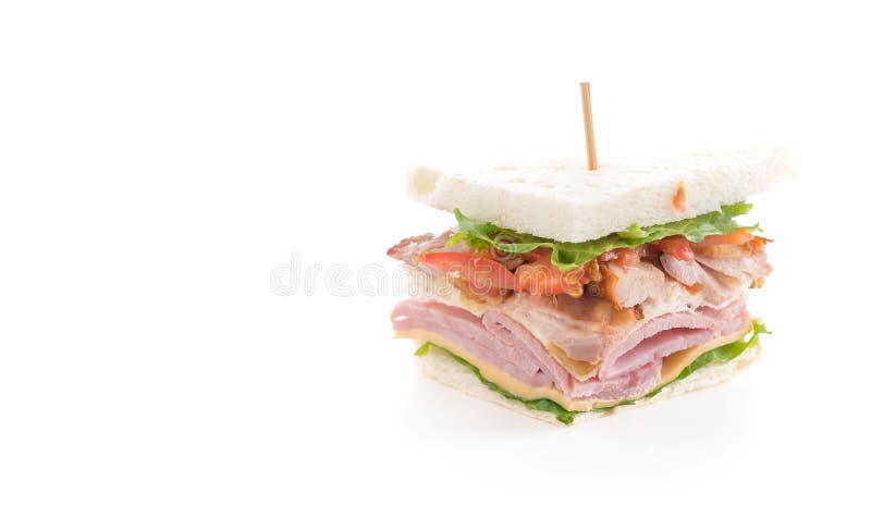 Sandwich on White Background Stock Photo - Image of sandwich, baguette ...