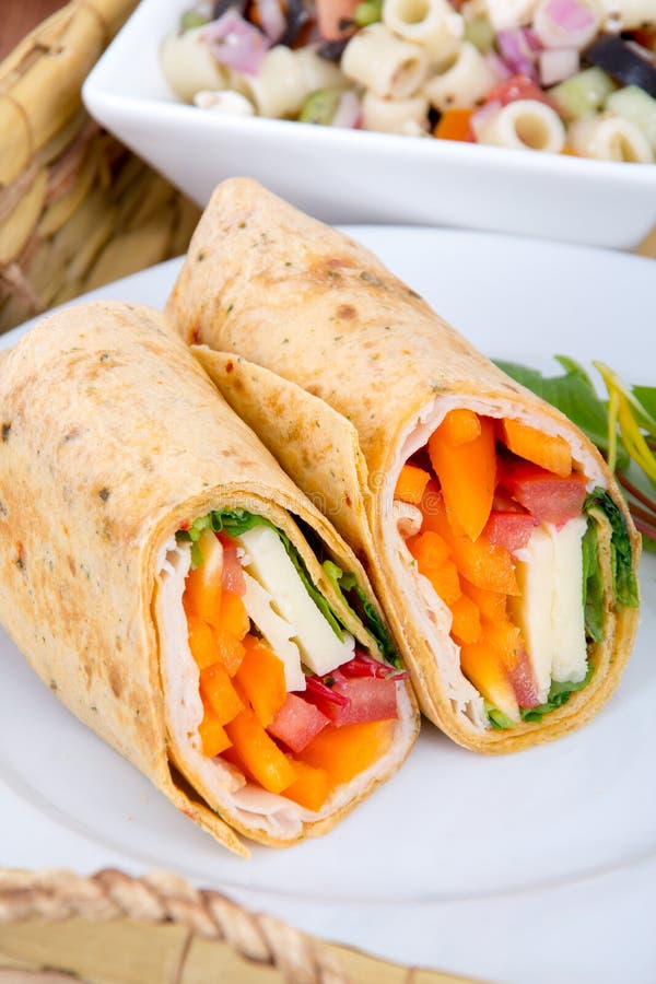 Sandwich Wrap Portion on Plate Stock Image - Image of tortilla, eating ...