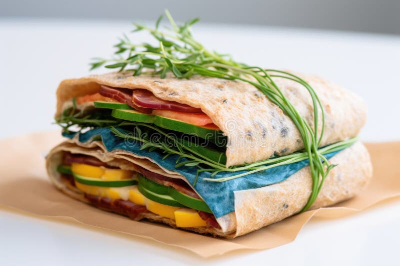 Sandwich Wrapped in Eco-friendly Reusable Wrap Stock Image - Image of ...