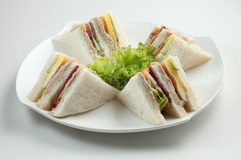 Sandwiched stock image. Image of plate, white, delicious - 21691573