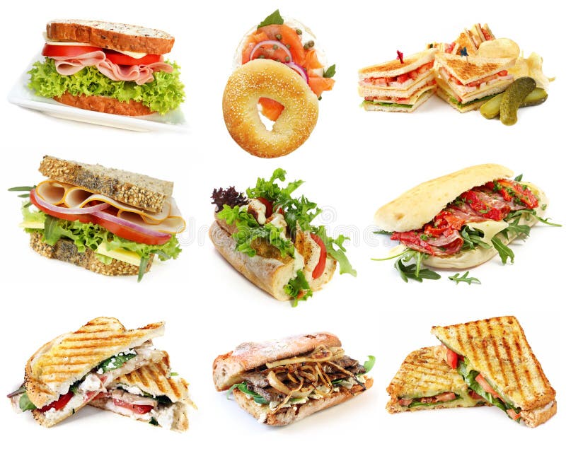 Sandwiches Collection stock image. Image of tomato, panini - 8564631