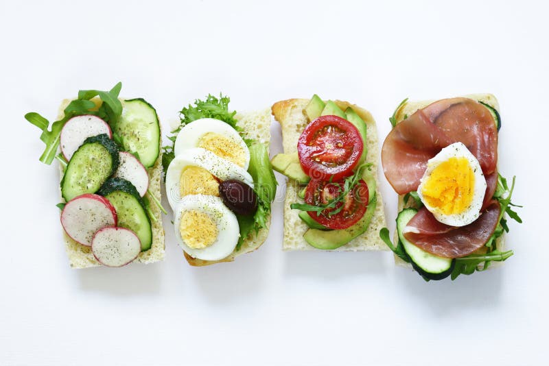 Sandwiches with Different Fillings Stock Image - Image of natural ...