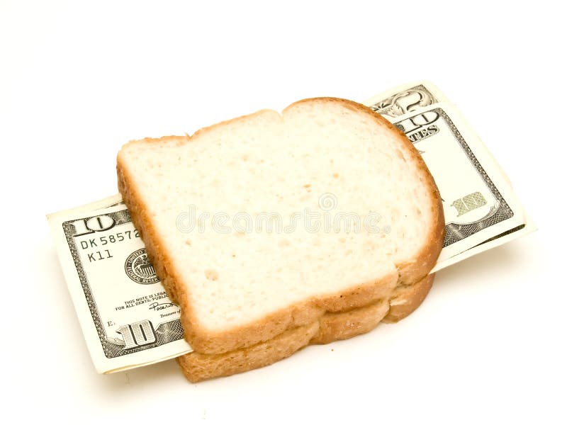 Sandwiches dollars stock image. Image of cereal, expensive - 9974223