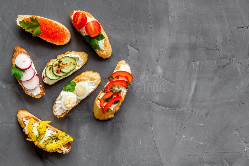 Sandwiches Frame for Menu Design on Black Background Top-down Copy ...