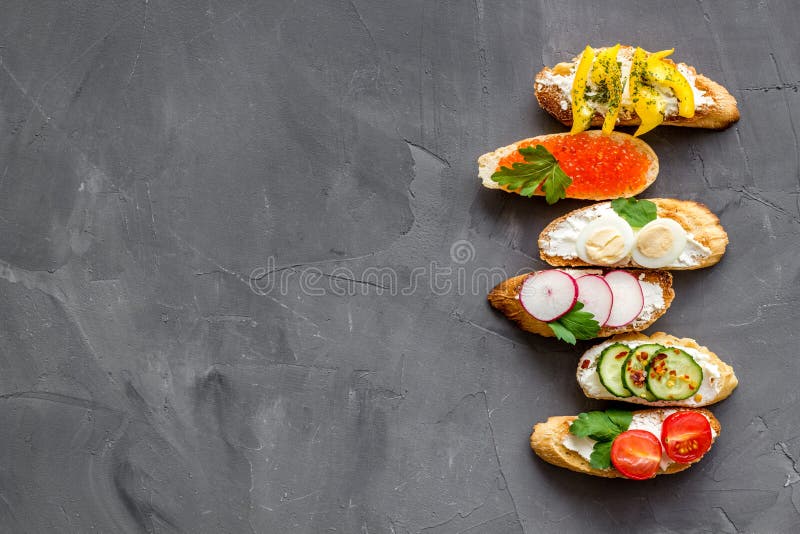 Sandwiches Frame for Menu Design on Blue Background Top-down Copy Space ...