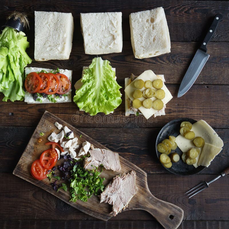 Ingredients for sandwich stock image. Image of appetizer - 94166189