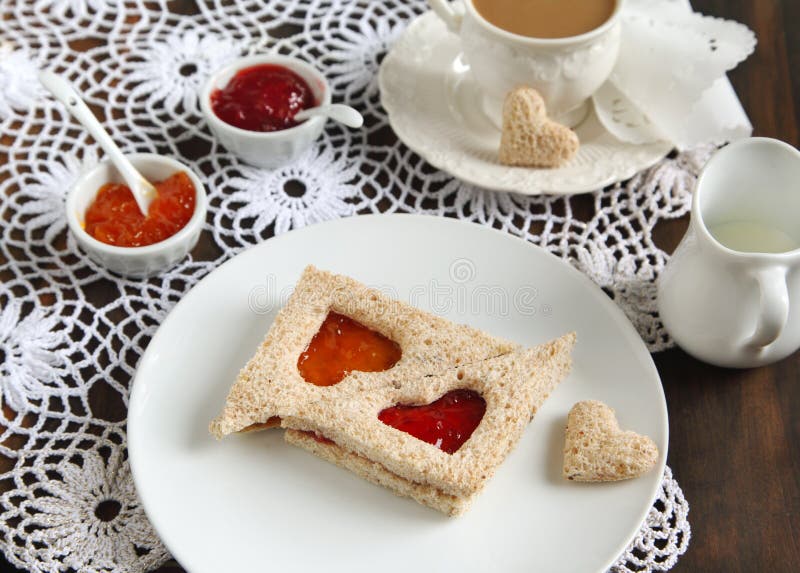 Sandwiches with jam stock photo. Image of brea, apricot - 28704346