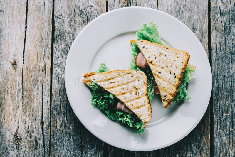 Sandwich on Plate stock photo. Image of pink, gourmet - 104661052
