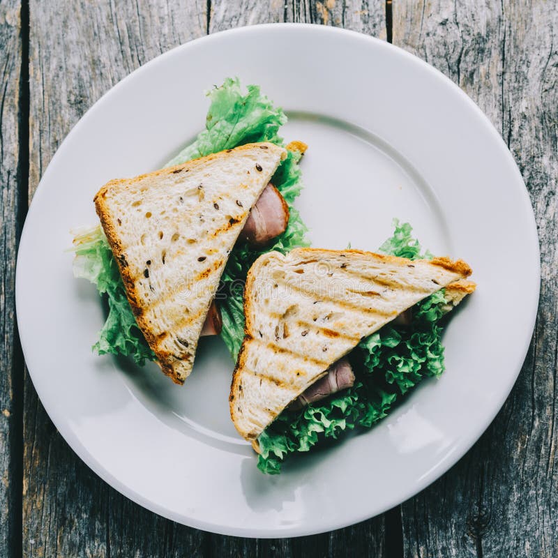 Sandwich on Plate stock photo. Image of pink, gourmet - 104661052