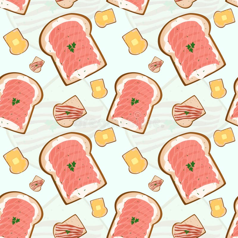 Sandwiches Seamless Pattern Vector Stock Vector - Illustration of ...