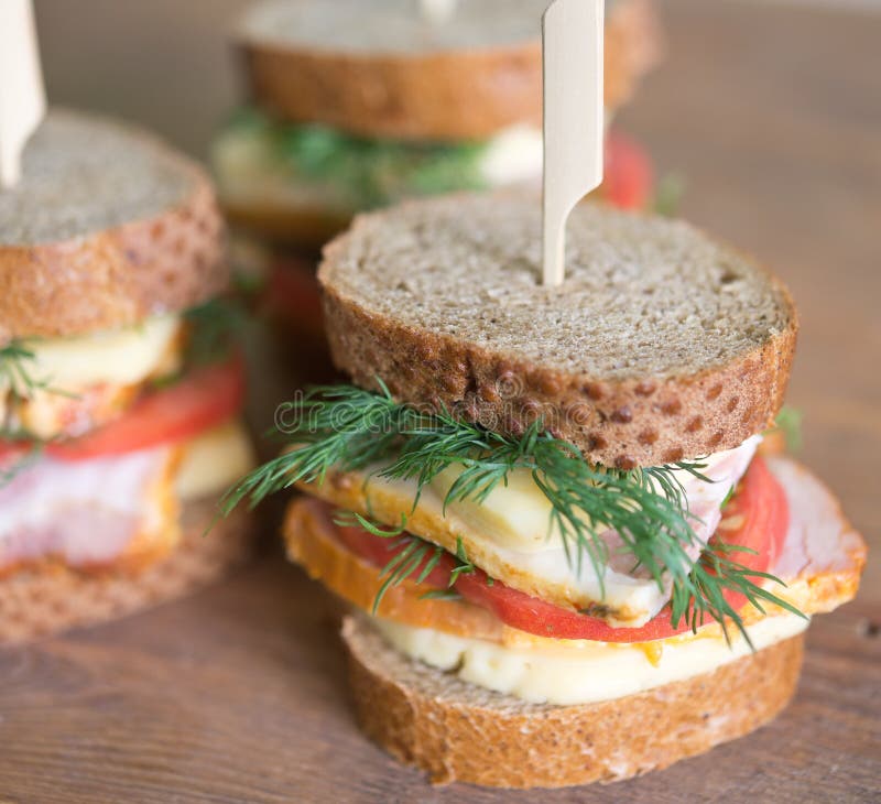 Sandwiches on table stock image. Image of sandwich, tomato - 77339141