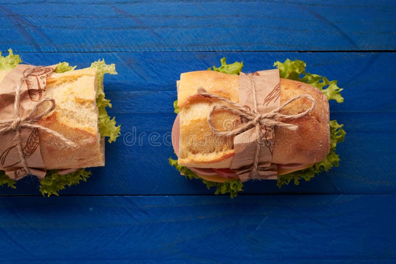 Sandwiches on the table stock image. Image of baguette - 81923481
