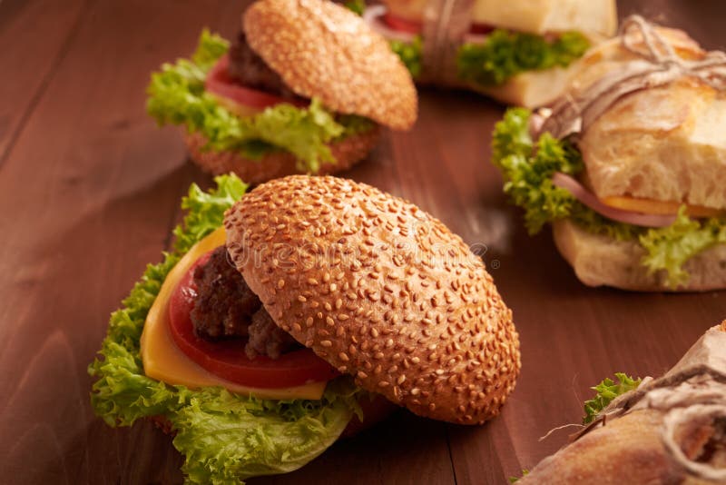 Sandwiches on the table stock photo. Image of sandwiches - 81923676