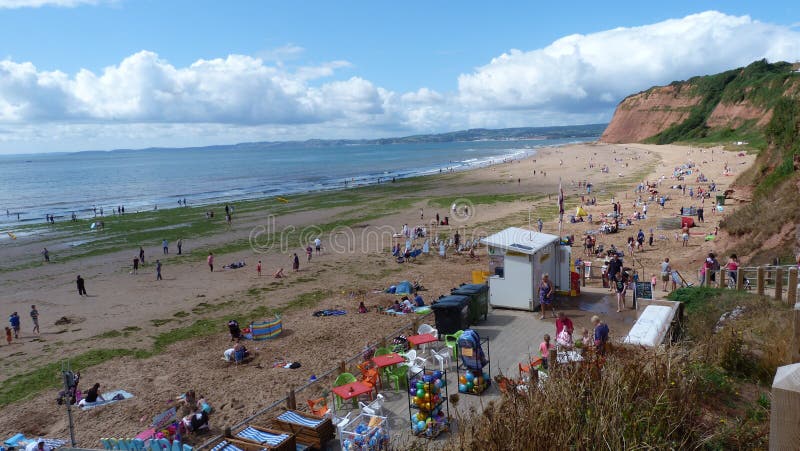 Sandy Bay Beach in Exmouth Devon UK Editorial Photo - Image of beach ...