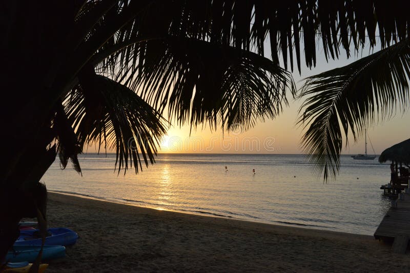Sunset on Roatan Island stock photo. Image of ocean, roatan - 31024