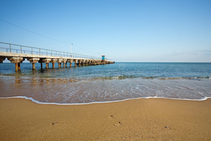 Sandy beach stock image. Image of pier, gulf, recreation - 23703307