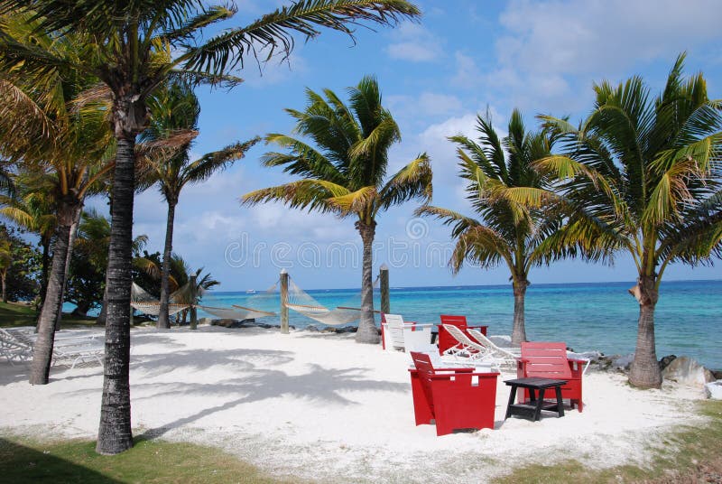 Sandy Beach stock photo. Image of clouds, chairds, landscape - 40062596