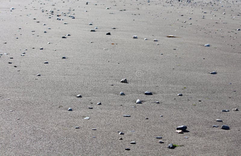 Sandy Beach Background with Small Stones Stock Photo - Image of ...