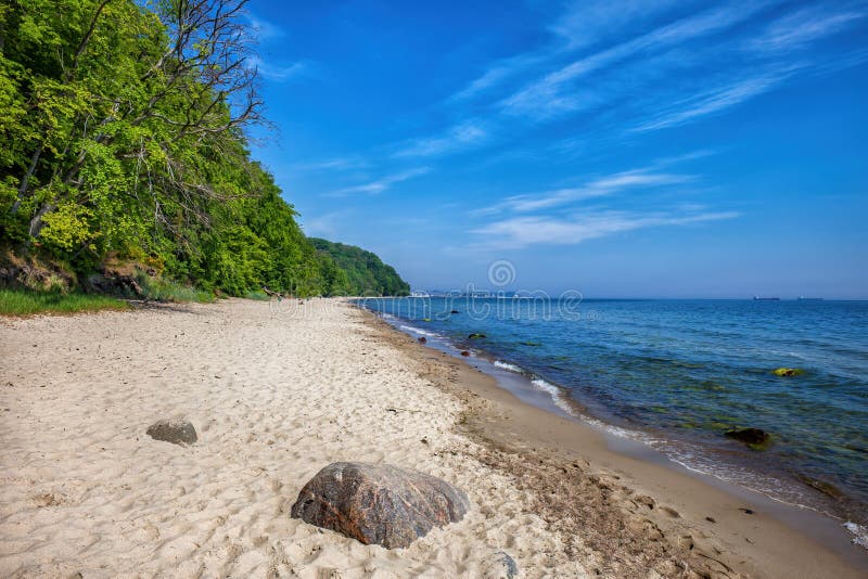 Sandy Beach at Baltic Sea in Gdynia Stock Image - Image of resort ...
