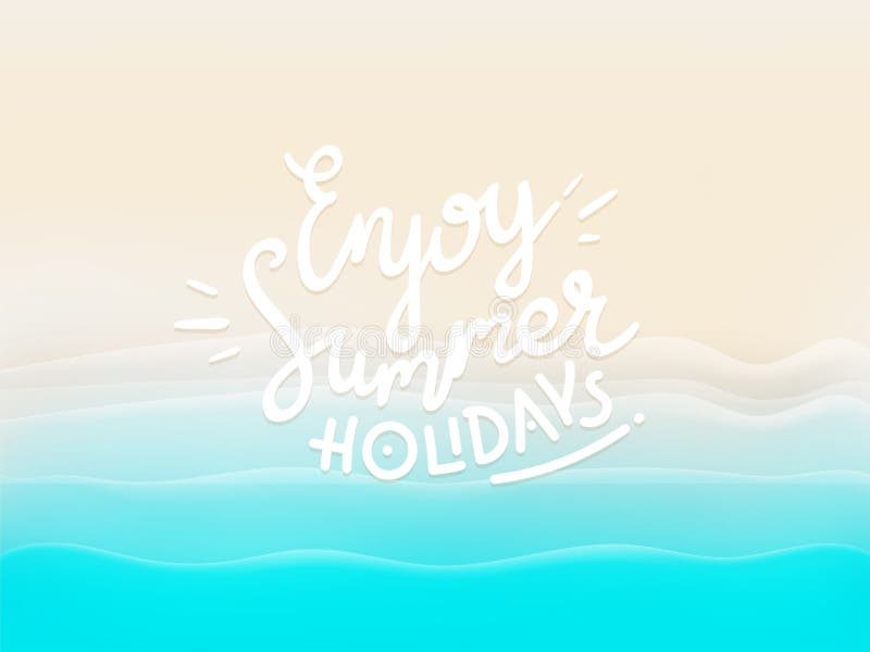 Sandy Beach with Calligraphic Logo Stock Vector - Illustration of ...