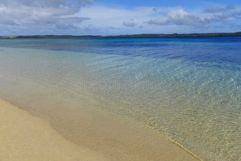 Sandy Beach and Clear Water, Ofu Island, Tonga Stock Photo - Image of ...