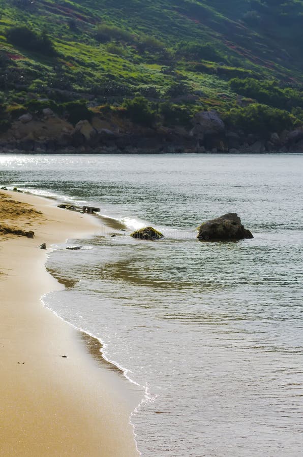 Sandy beach countryside stock image. Image of malta, countryside - 39838275