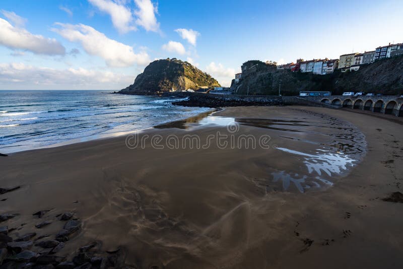 Sandy Beach during Daytime in Getaria, Spain Stock Image - Image of ...