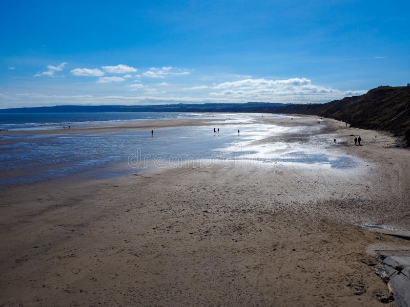Sandy Beach at Filey, North Yorkshire, England Stock Photo - Image of ...