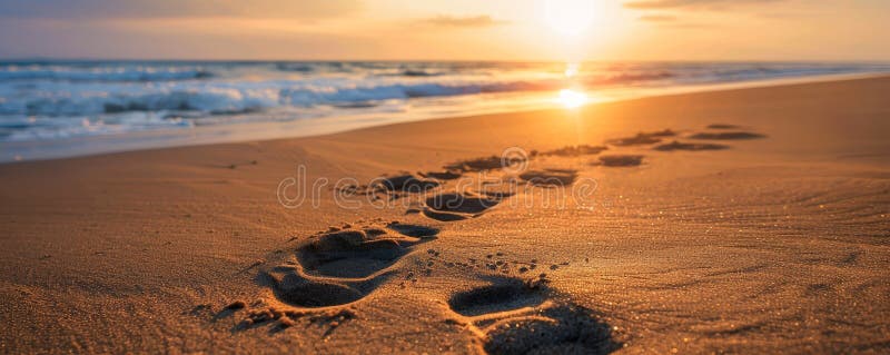 Sandy Beach, Footprints, Endless Horizon, Close Up, Focus on, Soft ...