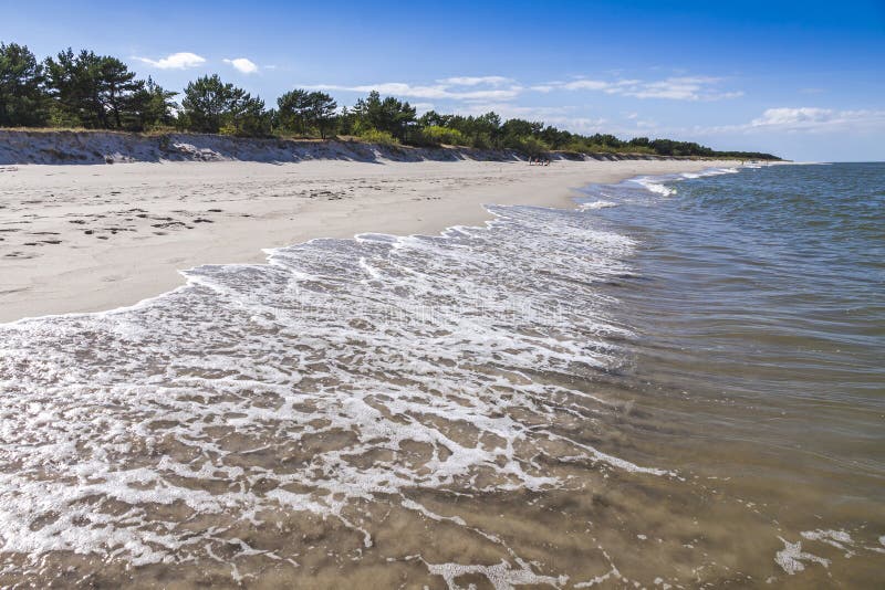 Sandy Beach on Hel Peninsula, Baltic Sea, Poland Stock Image - Image of ...