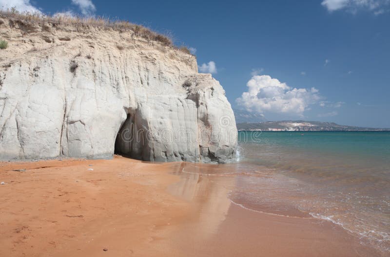 Sandy Beach, Island Kefalonia, Greece Stock Image - Image of greece ...