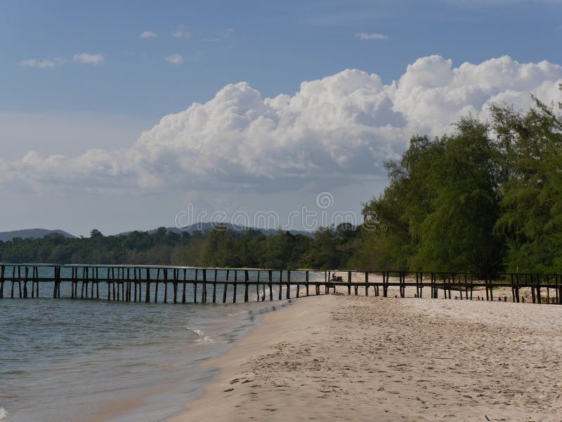 Jetty with Ocean View on Tropical Island Stock Image - Image of bora ...