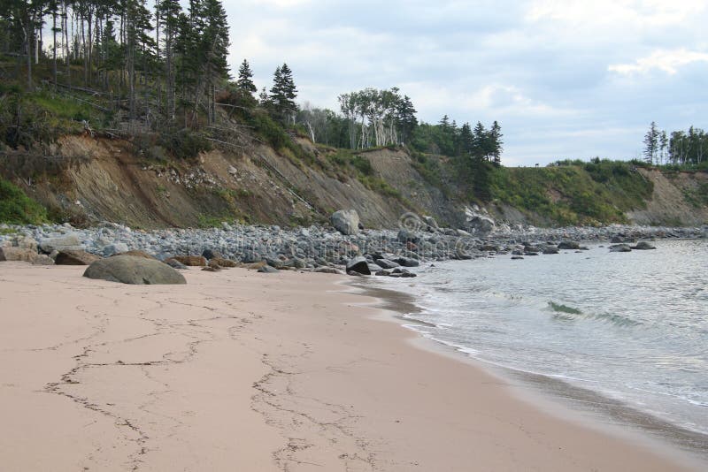 A Sandy Beach Leading To a Rocky Beach Stock Image - Image of outdoor ...