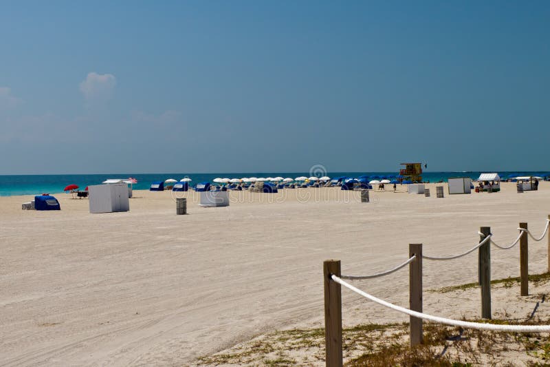 Sandy Beach in Miami, Florida Stock Photo - Image of coast, vacation ...