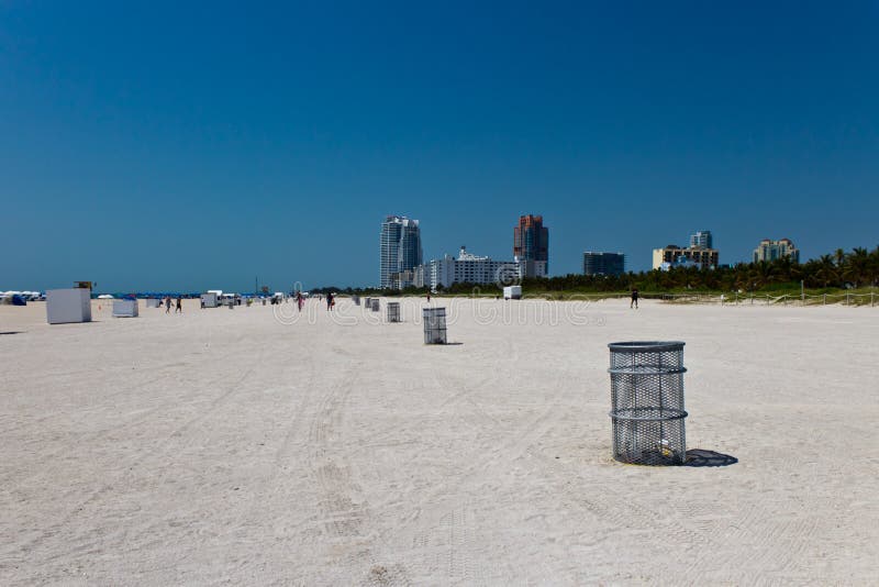 Sandy Beach in Miami, Florida Stock Image - Image of ocean, tropic ...