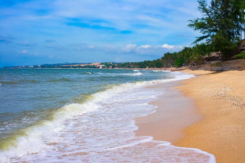Sandy beach in Mui Ne stock photo. Image of exotic, coastline - 70199522