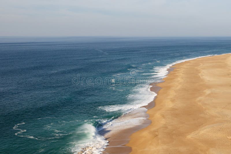 Sandy Beach of the Ocean, Side View. Stock Photo - Image of soft, beach ...