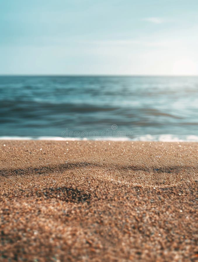 Sandy Beach Ocean View stock image. Image of sand, generated - 376227421