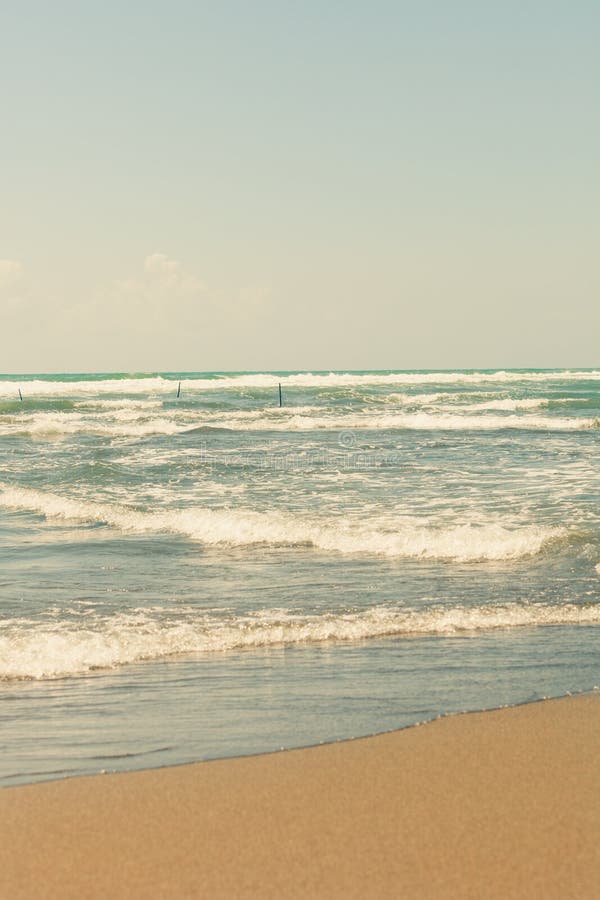Sandy Beach in Pastel Colors Stock Photo - Image of pastel, vacation ...