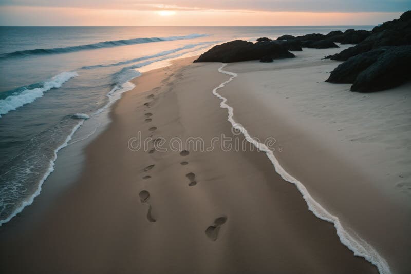 A Sandy Beach Path Leading To the Sea Stock Illustration - Illustration ...
