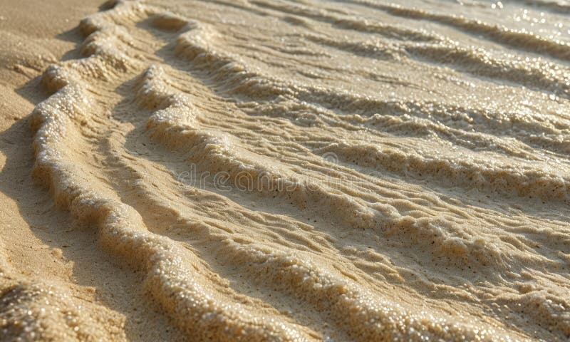 A Sandy Beach with a Pattern of Ripples in the Sand. Stock Illustration ...