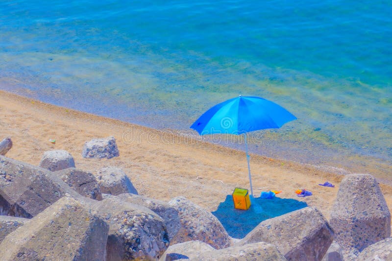 Sandy beach rest area stock photo. Image of scenery - 357073296