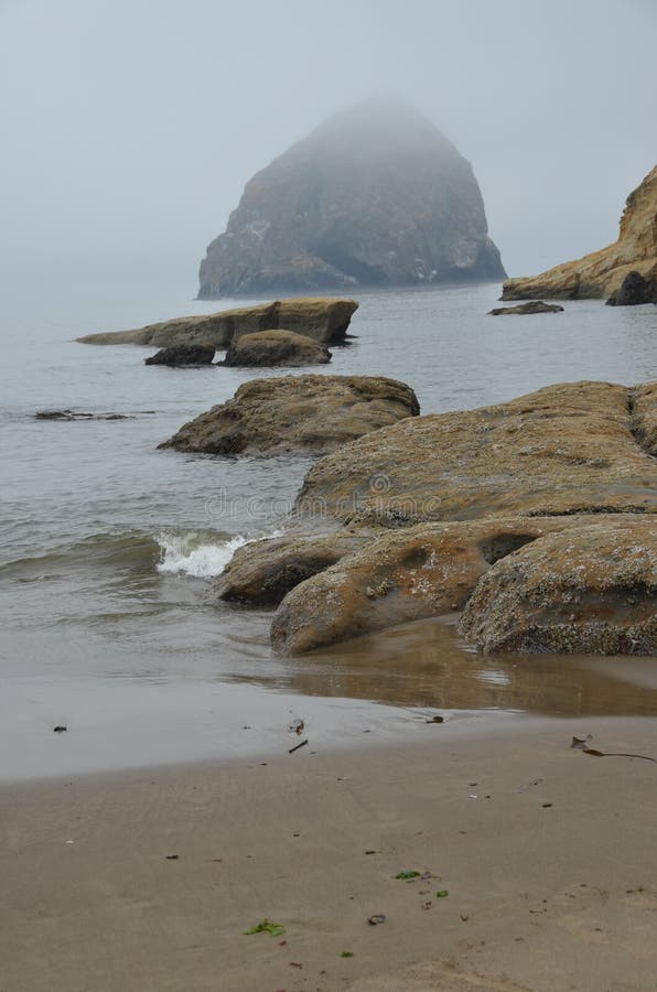 Sandy Beach and Rocks at Pacific City on the Oregon Coast Stock Photo ...