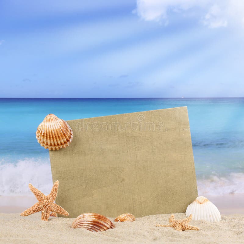 Sandy Beach Scene in Summer with Copyspace Stock Image - Image of ...