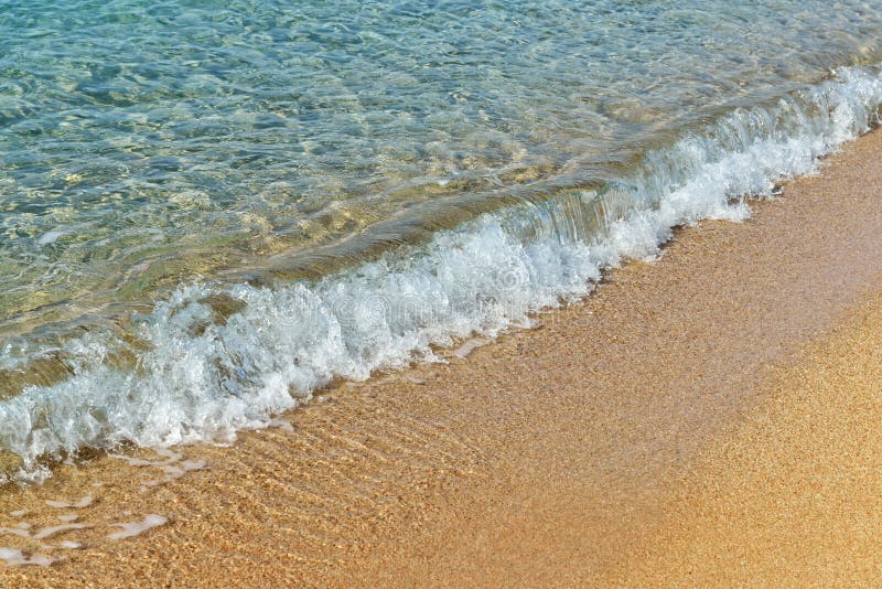 Sandy beach and sea waves stock photo. Image of azure - 58644164