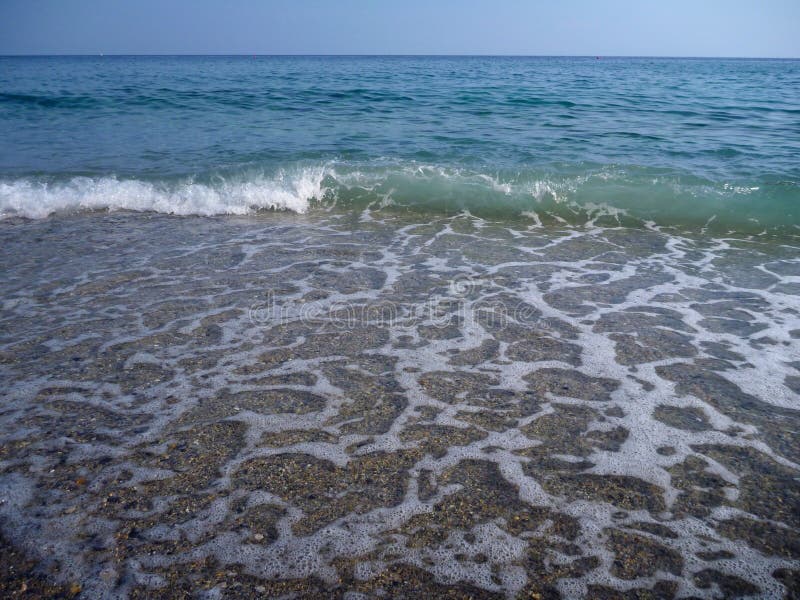 Sandy Beach with Small Stones Stock Image - Image of concept ...
