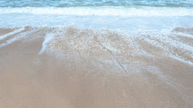 Sandy Beach and Soft Blue Sea Wave of the Sea Stock Photo - Image of ...
