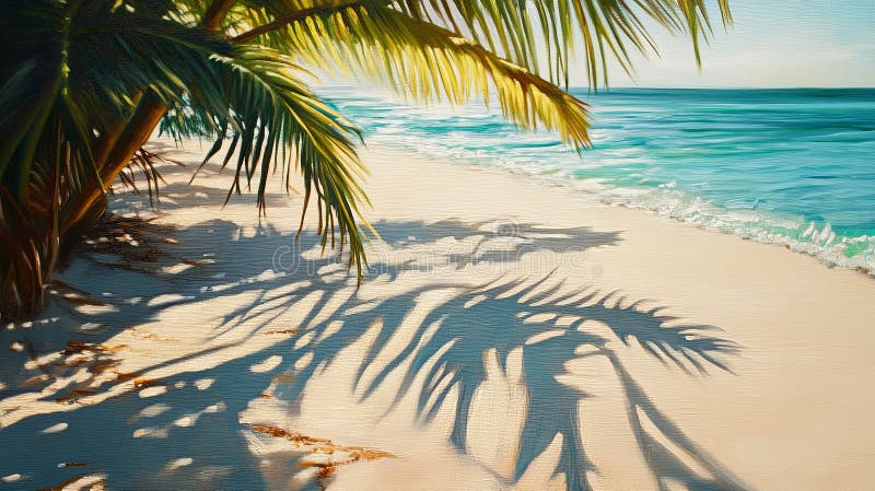 Sandy Beach Soft Shadows Cast Palm Trees Stock Photos - Free & Royalty ...