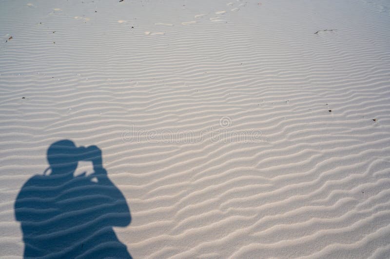 Sandy Beach with Waves and Photographer S Shadow Stock Image - Image of ...